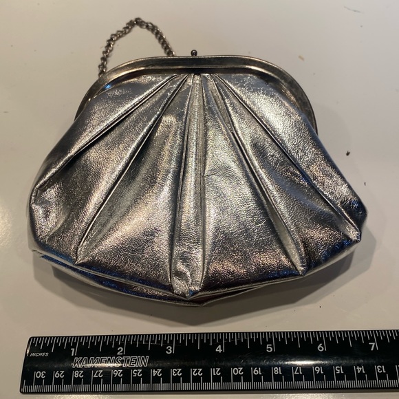 Bags | Vintage Silver Metallic Bag With Snakeskin Interior | Poshmark